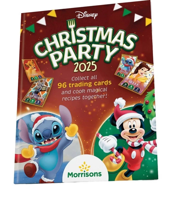 7 X PACKS of Morrisons, Disney Christmas 🤶 Party 2025 Trading Cards ...