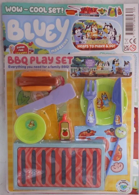 BLUEY MAGAZINE #30 2024 Stickers Stories Crafts + BBQ Play set £13.49 ...