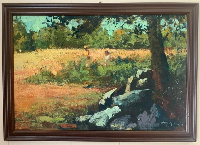 1960 DAVIS TRUE MILLER Impressionismus Kalifornien Landschaftsgemälde ...