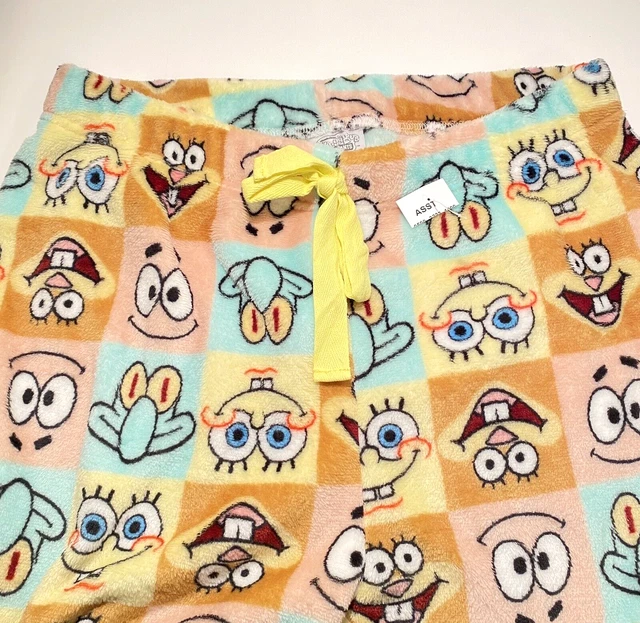 SPONGEBOB PAJAMA PANTS Cozy Fuzzy Patrick, Squidward, Sandy Soft Lounge ...