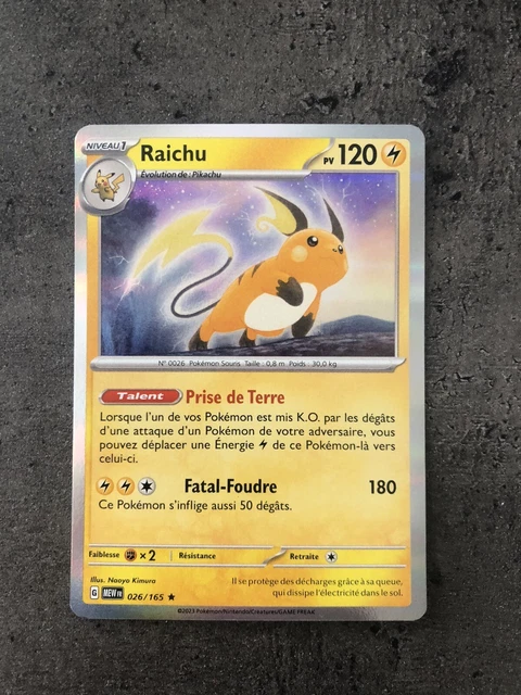 CARTE POKÉMON RAICHU Holographique 026/165 Ecarlate et Violet 3.5 151 EUR 1,00 - PicClick FR