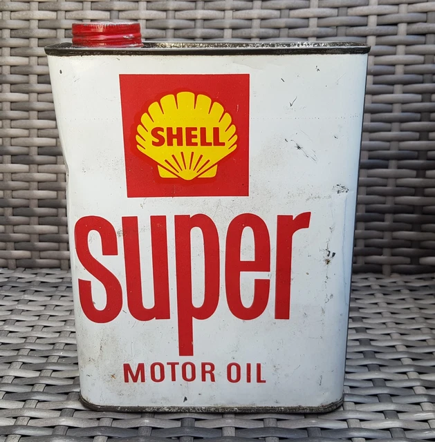 ALTE BLECHDOSE SHELL Super Motor Oil Deko Öl Tankstelle Garage ...