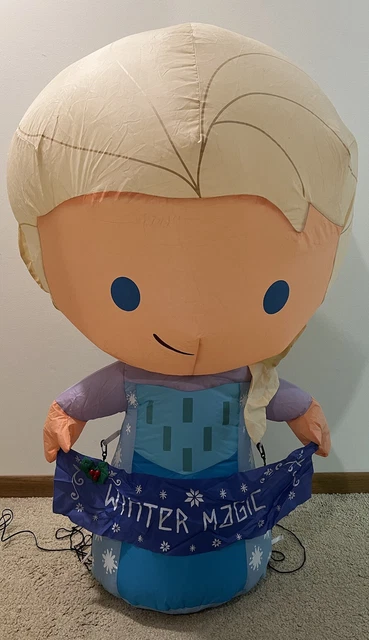 GEMMY DISNEY FROZEN 3.5 ft Elsa Winter Magic Airblown Inflatable. LED ...