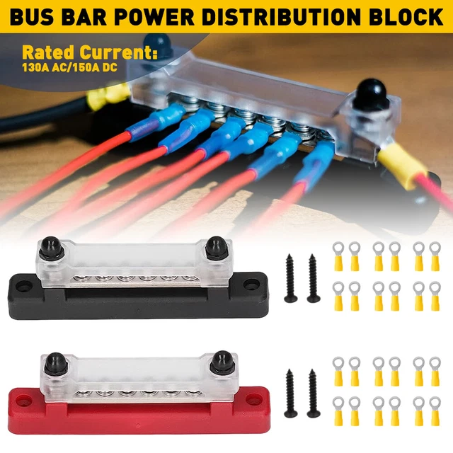 2PCS 150A 12V Dc 6 Way Terminal Bus Bar Distribution Block For Car ...