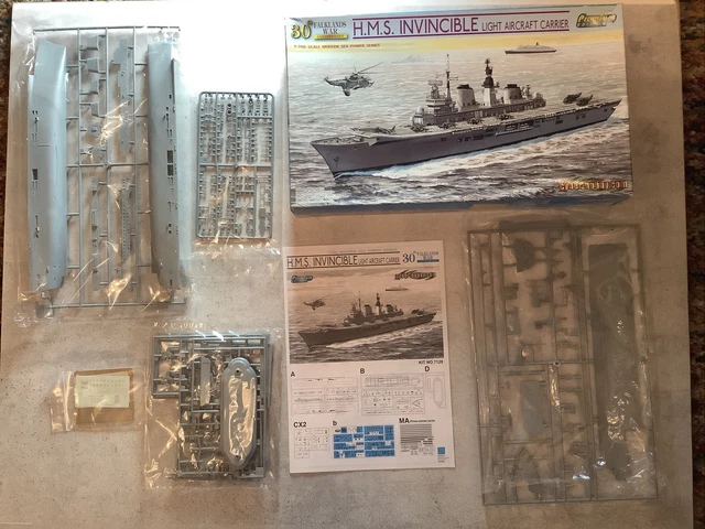 HMS INVINCIBLE AIRCRAFT Carrier Falklands War Ship Model Kit Scale 1: ...