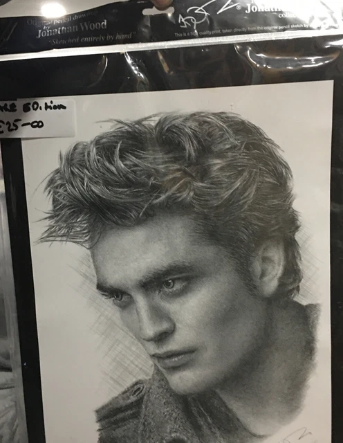 JONATHAN WOOD ROBERT PATTISON Pencil Sketch Drawing Print - BRAND NEW ...