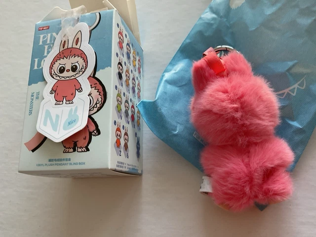 AUTHENTIC POPMART MINI Labubu Pin For Love Pink Letter N Plush Pendant ...