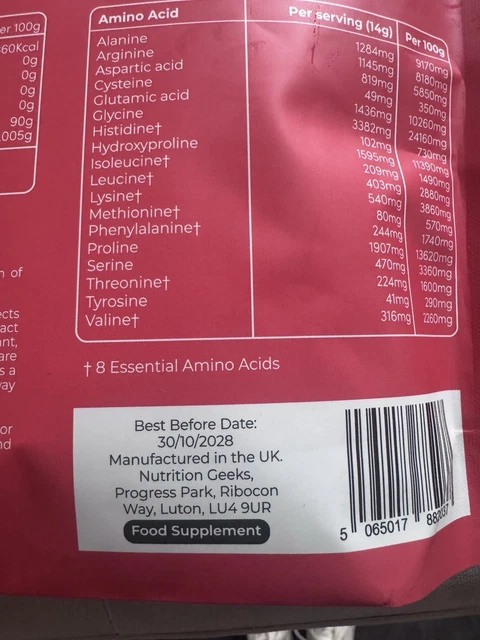 NUTRITION GEEKS COLLAGEN Glow Up Hydrolysed Bovine Collagen Powder 420g ...
