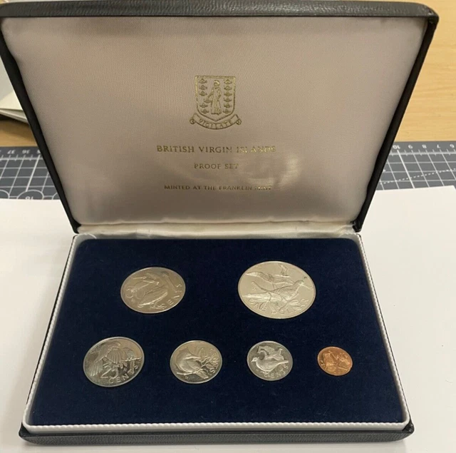 1974 ELIZABETH II British Virgin Islands Proof Coin Set. Franklin Mint ...