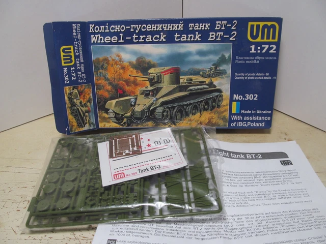 PRE-WW2 SOVIET TANK BT2 wheel or track - UM Models 1/72 scale, includes PE parts EUR 6,31 ...
