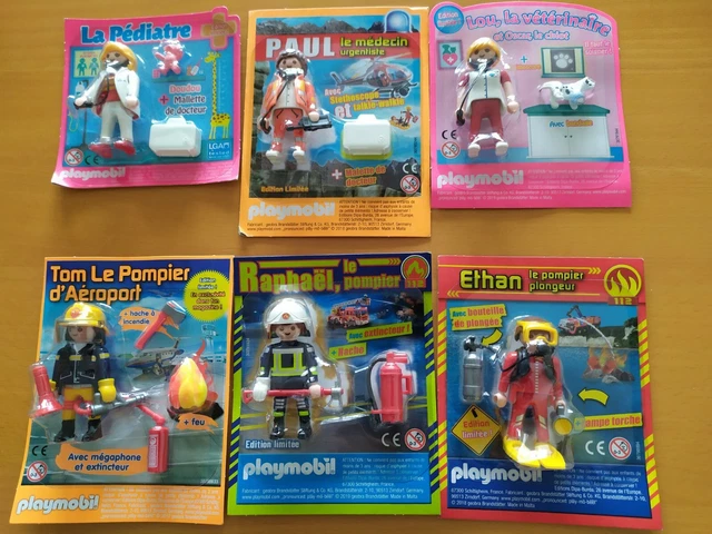 PLAYMOBIL RAPHAEL, ETHAN, Tom Le Pompier, La Pediatre, Lou La ...