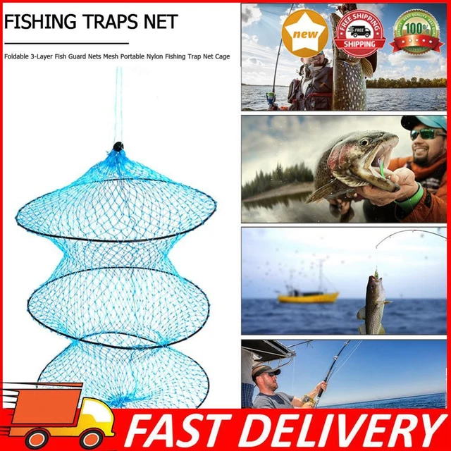 A/A MOTINGDI FOLDING 3 Layer Fish Protection Net Mesh Portable Nylon ...