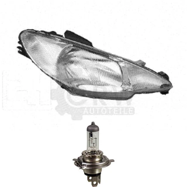 PHARE À DROITE pour Peugeot 206 Cc 2D 1.6 16V 2.0 S16 2A/C 1.4i 1.1i 2E ...