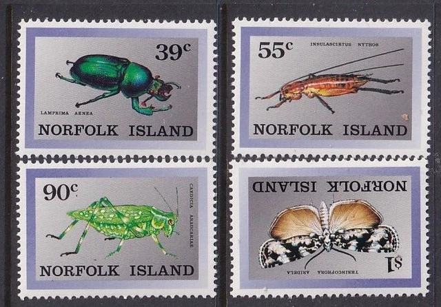 NORFOLK ISLAND.... 1989 insects set muh $5.00 - PicClick AU