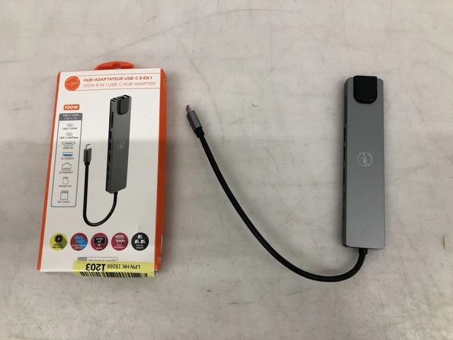 HUB USB-C MOBILITY Lab, 8 in 1, 100 W, HDMI, 2 porte USB-C, difettoso ...