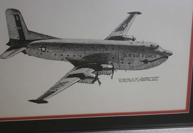 VINTAGE DOUGLAS C-124 Globemaster Sketch Artist Joe Milich Lakewood Co ...