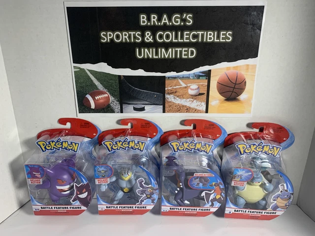 POKÉMON BATTLE FEATURE Figure Complete Set-Gengar, Machamp, Garchomp ...