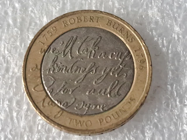 ROBERT BURNS AULD Lang Syne £2 Two Pound Coin 2009 EUR 3,30 - PicClick DE