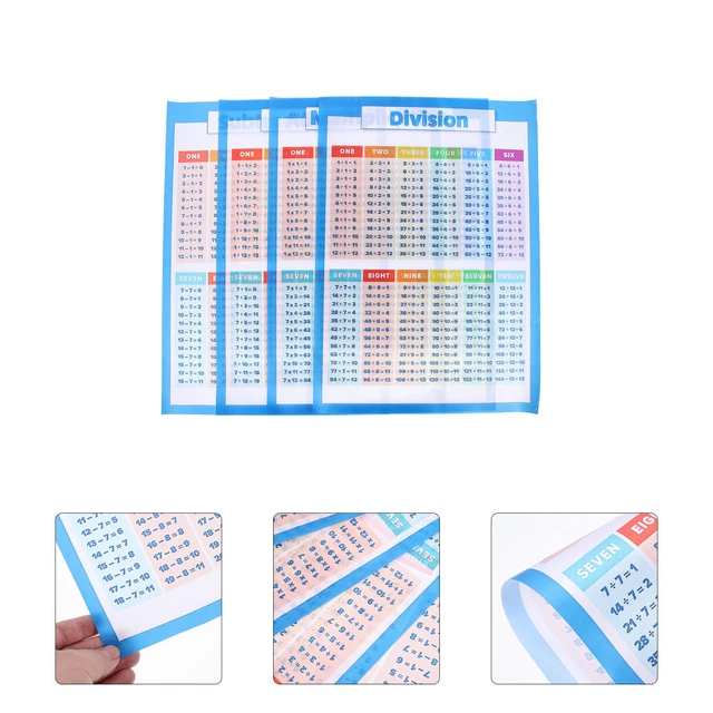 4 SHEETS MULTIPLICATION Table Wall Chart Classroom Math Posters £6.55 ...