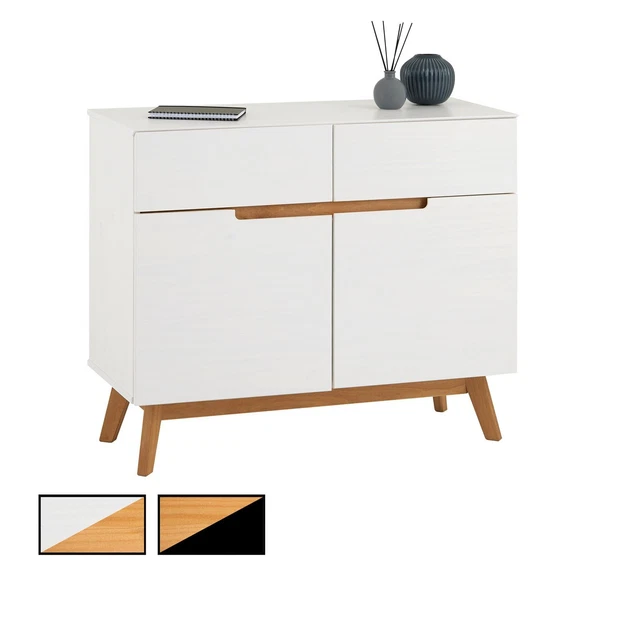 BUFFET COMMODE STYLE scandinave avec 2 tiroirs et 2 portes en pin ...
