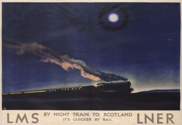 A4 LAMINATED - Night Train To Scotland LNER LMS - Railway Travel ...