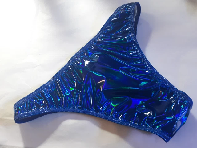 MENS SHINY PVC Bikini Brief Custom NEW Royal Swimsuit Dancer Posing ...