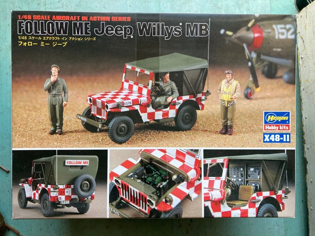 HASEGAWA FOLLOW ME Jeep Willys MB Model Kit 36011 NEW sealed 1:48 ...