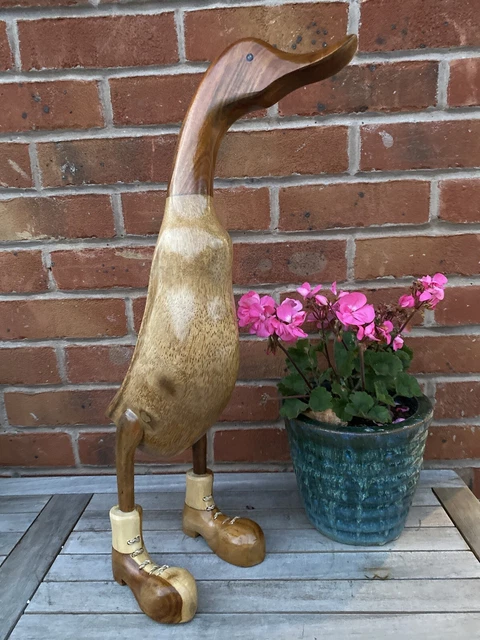 EXTRA LARGE WOODEN DUCK HAND CARVED 50cm £49.95 - PicClick UK