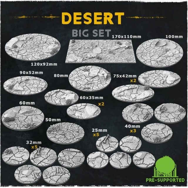 3D PRINTED DESERT Bases For Warhammer 40k/AOS £8.52 - PicClick UK