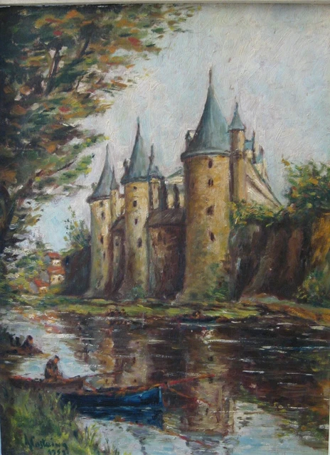 GEORGES CASTAING Le château de JOSSELIN H/T 1952 à la manière ...