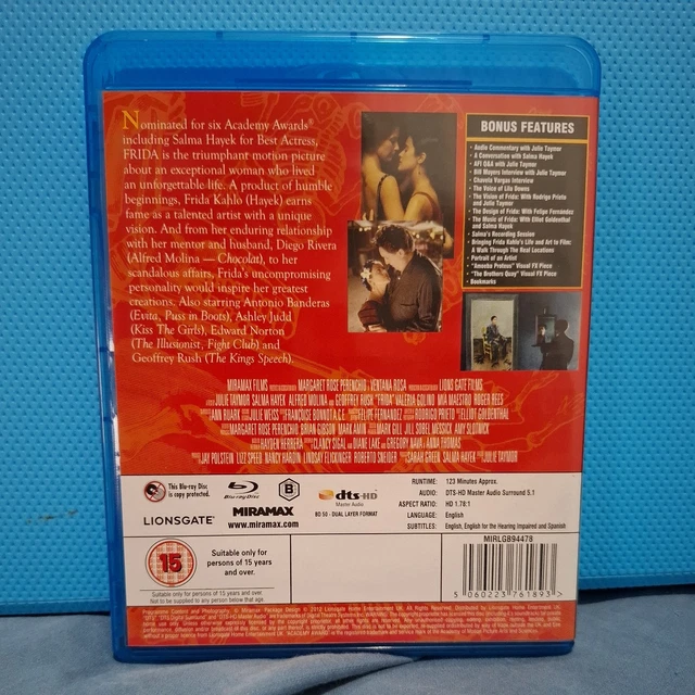 FRIDA BLU RAY UK Region B Salma Hayek as Frida Kahlo £5.99 - PicClick UK