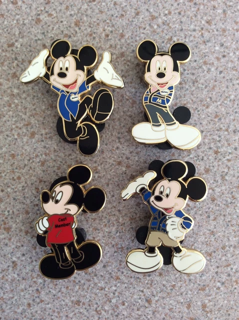 DISNEY STORE UK Mickey Mouse Cast Member Uniform Pin Set Cast Lanyard ...