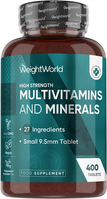 MULTIVITAMIN TABLETS FOR Women & Men - 27 Essential Nutrients - 400 ...