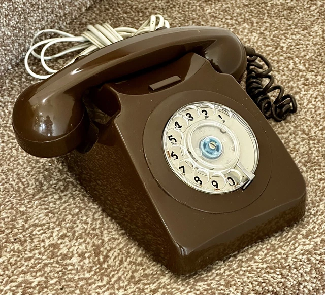 VINTAGE BROWN GPO 746 GNA Rotary Dial Telephone Phone 1970's Working ...