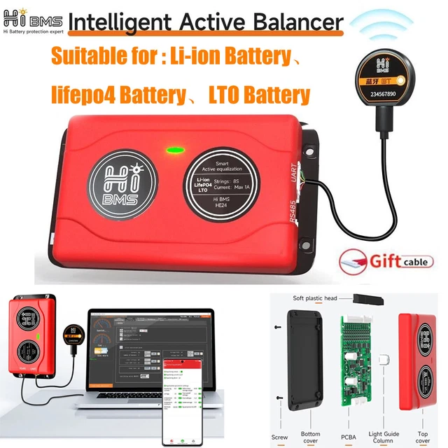 LIFEPO4/LI-ION/LTO 4S~16S 1A BMS Smart Battery Balancer+ Bluetooth ...