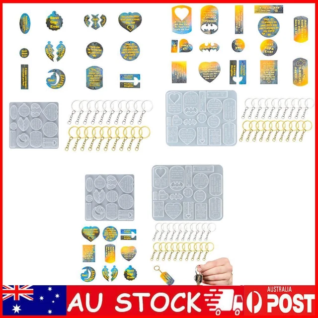 SILICONE RESIN KEYCHAIN Molds Epoxy Resin Mold Keychain Kit for Making ...
