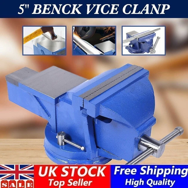 5& HEAVY DUTY Bench Vice 125mm Rotating Workbench Vice Jaw Table Vice ...