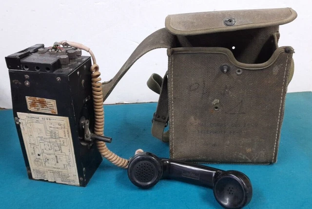 Ww2 Us Army Signal Corps Field Telephone In Canvas Carry Bag £100 00