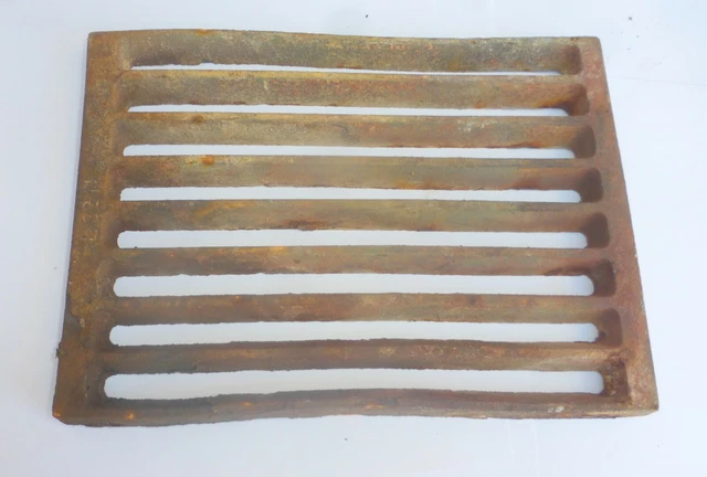 ALTER OFEN ASCHE Rost Gitter Guss Roste Eisen eckig ca. 21,5 x 15,5 cm ...