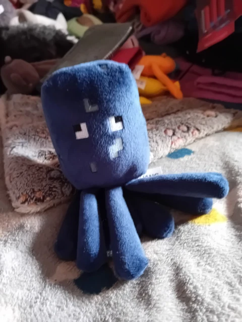 MOJANG MINECRAFT BLUE Octopus, Small Plush Soft Toy £7.50 - PicClick UK