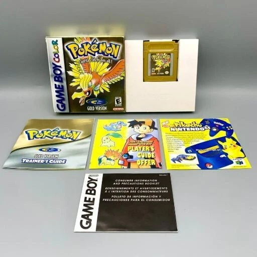 POKEMON GOLD VERSION Nintendo GBC Game Boy Color NTSC USA - CIB ...