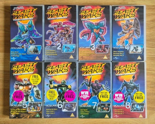 BEAST WARS TRANSFORMERS - VHS - 8 Tapes - 24 Episodes - includes ...
