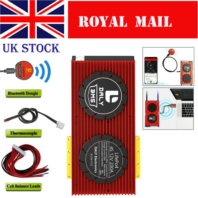 DALY SMART BMS Lifepo4 4S 12V 100A Common Port with Balance +Bluetooth Module UK £67.90 ...