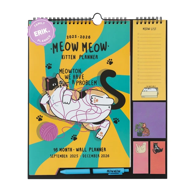 GRUPO ERIK: CALENDARIO Famiglia 2026 Gatto Meow Meow | Calendario Gatti ...