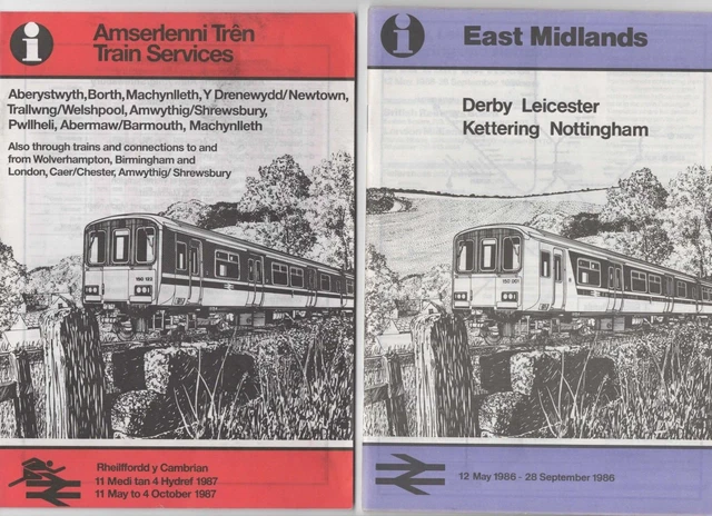 2 BRITISH RAIL TimeTables Cover image BREL 150 Sprinter Logo 1986/87 £5 ...