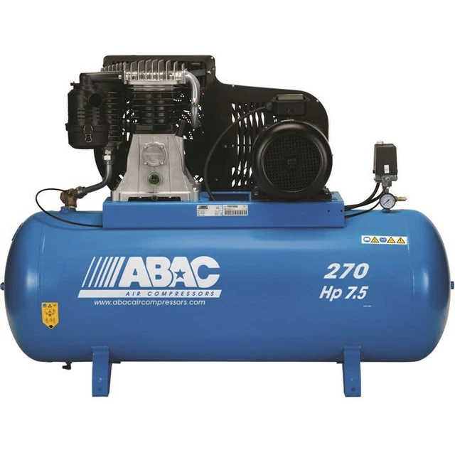 ABAC 270 LITRE Belt Driven Air Compressor 7.5HP 11 BAR 29 CFM PRO B6000 ...