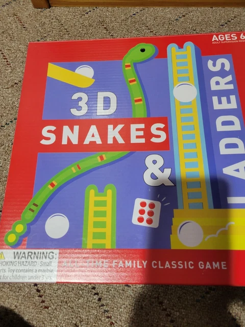 TRADITIONAL 3D SNAKES Ladders Family Board Game All Time Family Classic ...