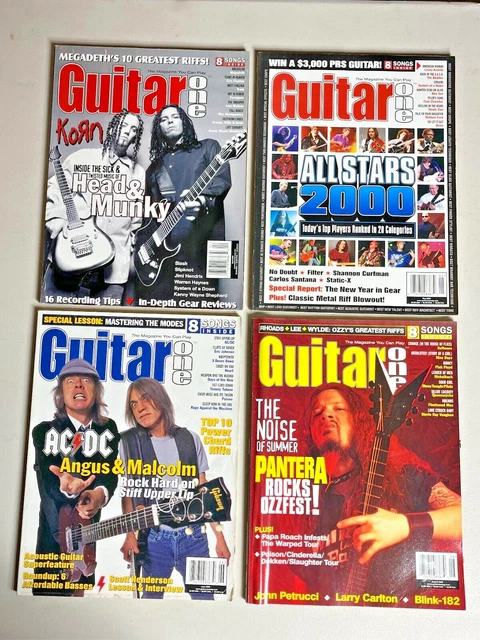 GUITAR ONE MAGAZINE 4 Issues from 2000 - Korn, All Stars, AC/DC ...