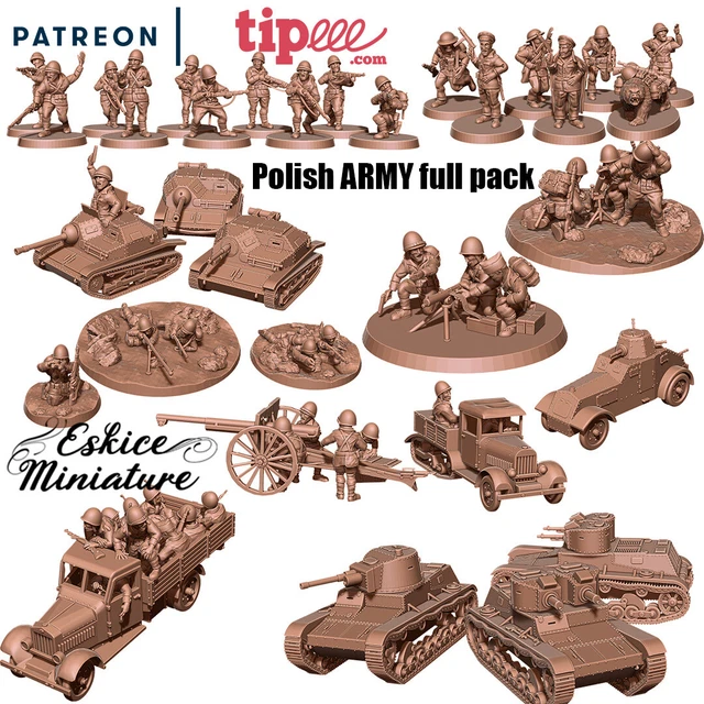 ESKICE MINIATURES WW2 Polish Army Bolt Action WWII Flames of War 15mm ...