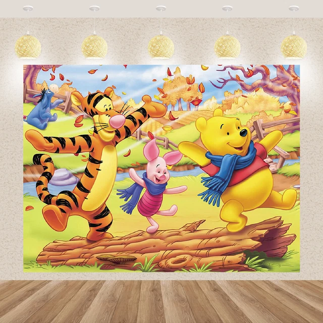 WINNIE THE POOH Backdrop Happy Birthday Photography Background Props ...